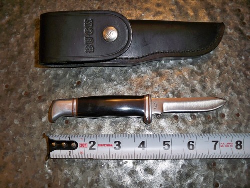 Buck 116 Caper Knife w/ Leather Sheath Vintage 2-line Inverted Pre-Date ...