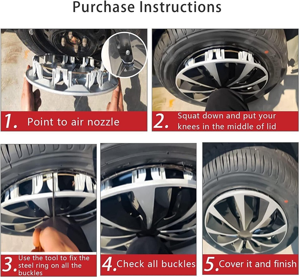 For Ford Focus 4Pcs 15" Wheel Covers Hub Caps Fit R15 Tire & Steel Rim ...
