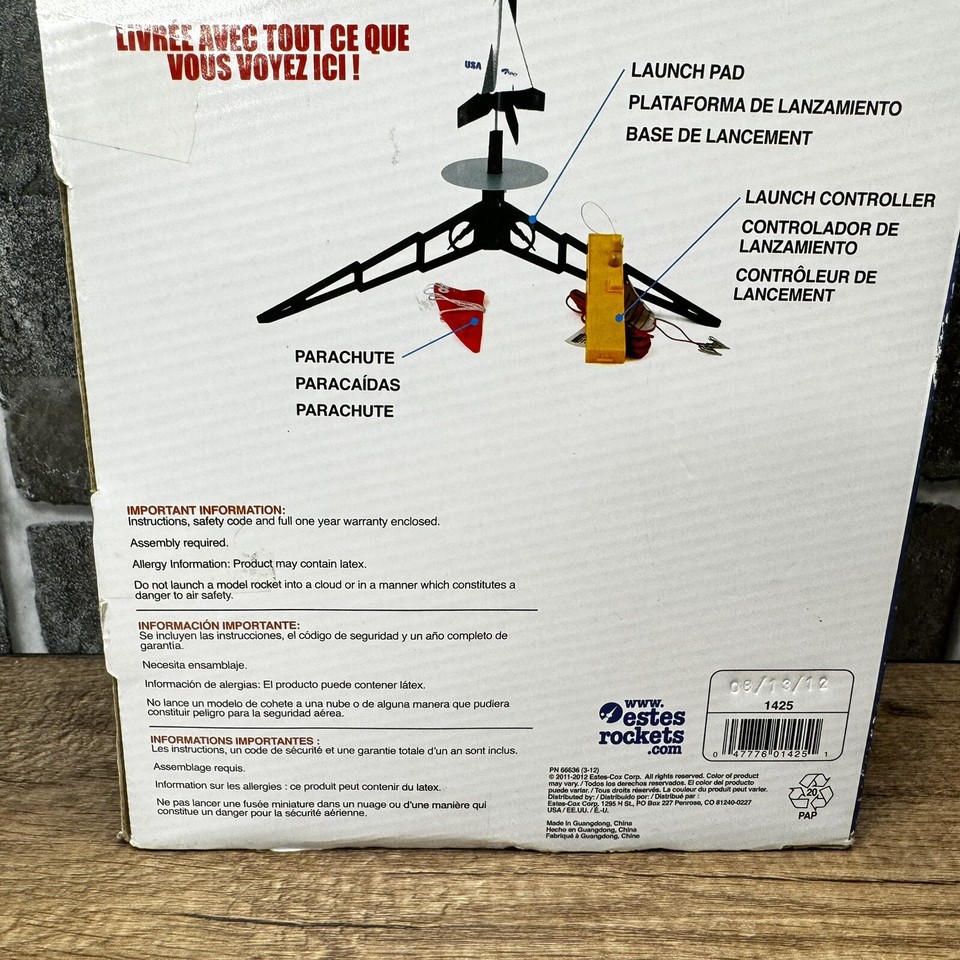 Estes Flying Model Rocket Shuttle Launch Set Starter Kit Manta II #1425 ...