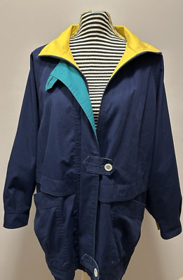 VTG Retro Braefair Sport Navy Nautical Sailing Spring Jacket Women's S ...