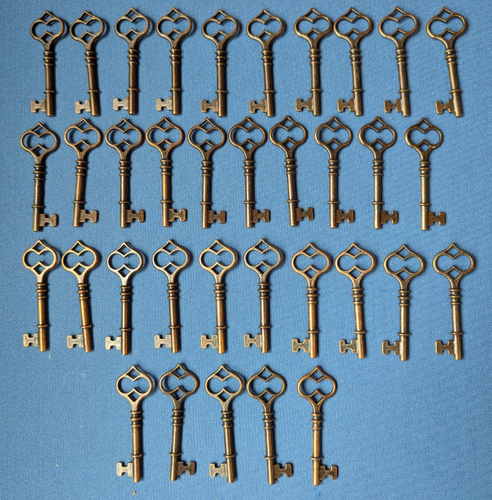 35 decorative SKELETON KEYS, bronze color, 2 1/4" long | eBay