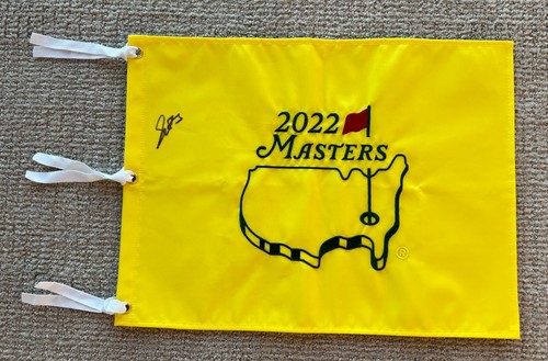 2X Champion Scottie Scheffler Signed Autographed 2022 Mastes Pin Flag w ...