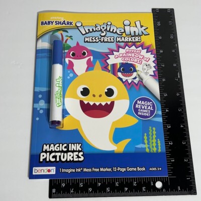 Imagine Ink Mess Free Marker Coloring Book Baby Shark NEW | eBay