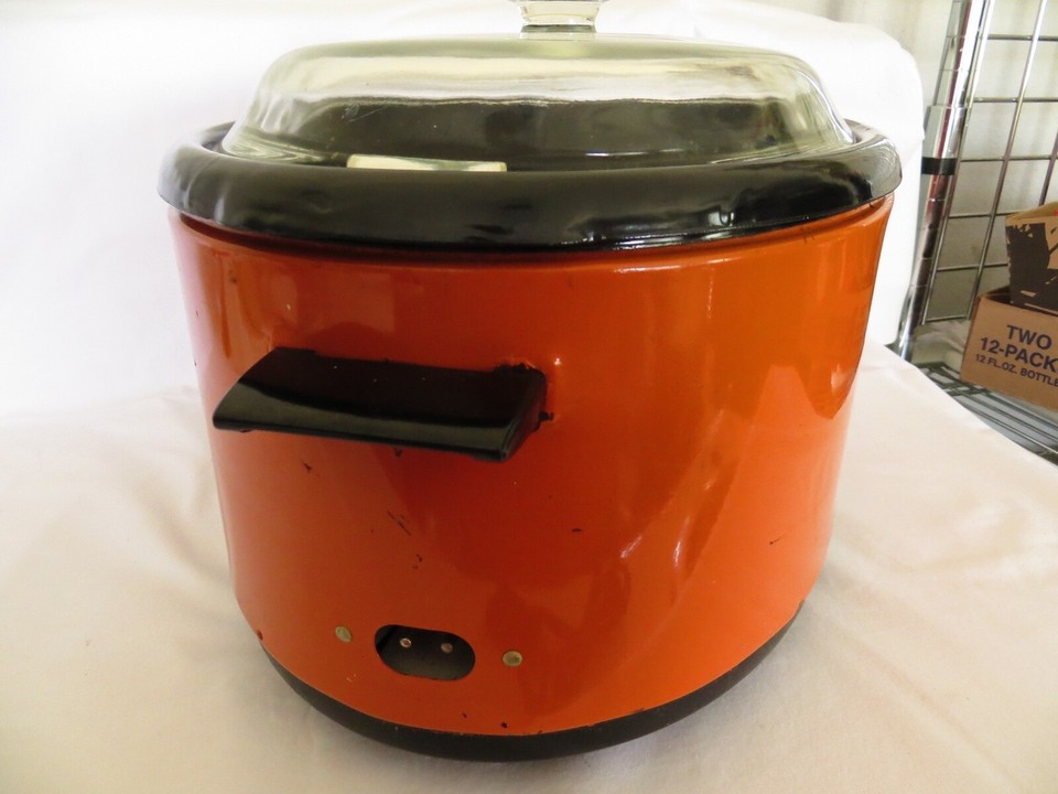 Vintage Nesco POT LUCK 5-Quart Slow Cooker - 1960s - Orange - Metal ...