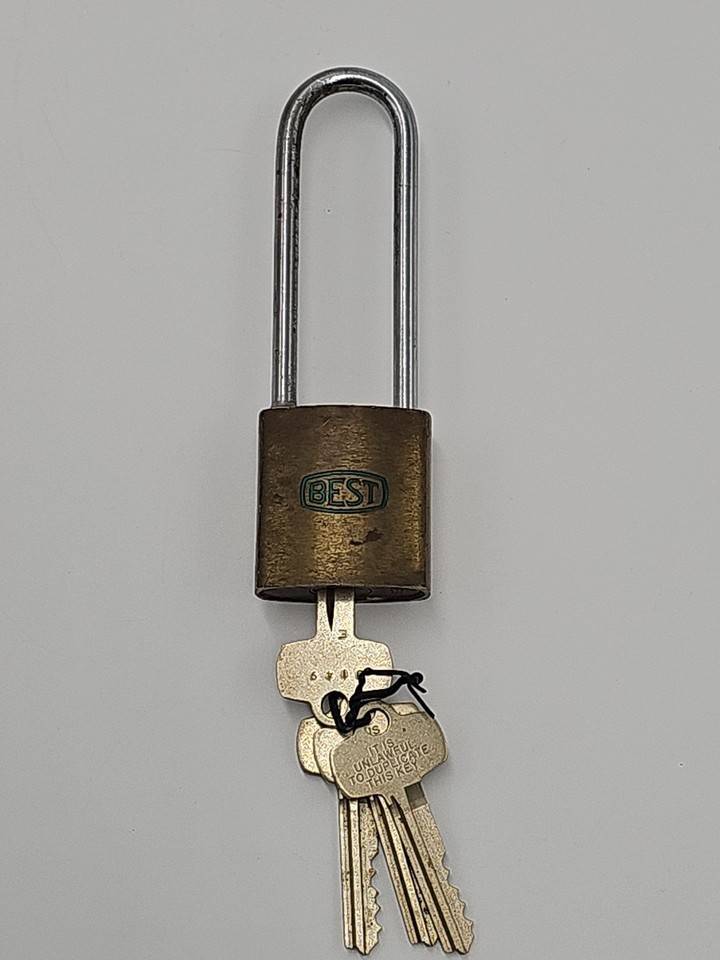 Vintage BEST PADLOCK ~Deep Shackle Padlock ~ USA~ Original Key (4) | eBay