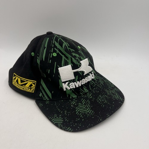 Kawasaki Team Green Black Stretch Fit Size L/XL Hat Cap Supercross ...