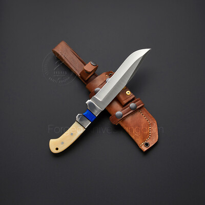 Rare!! Handmade Full Tang D2 Blue Lapis Stone & Bone Combat Subhilt ...