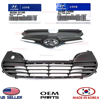 Genuine Grille Front Bumper Radiator Upper & Lower ⭐OEM⭐ Veloster Base ...