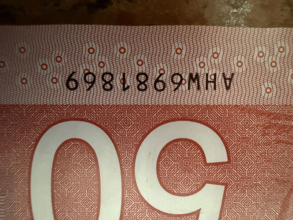 ULTRA RARE. 1 - $50 Canadian FLIP banknote. AHW6981869 Read description ...