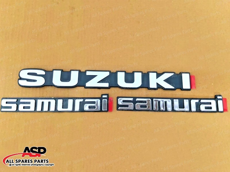 SUZUKI SAMURAI EMBLEMS AND DECALS SET Complete (Black) | eBay