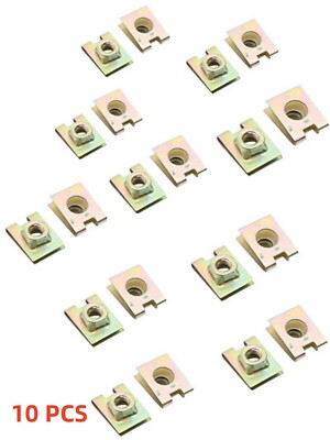10Pcs M6 6mm Metal U-Type Plate Nut Speed Clips U-Clip Speed Nuts ...
