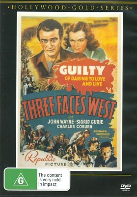 THREE FACES WEST DVD 1940 NEW Region 4 John Wayne, Sigrid Gurie SUPER ...