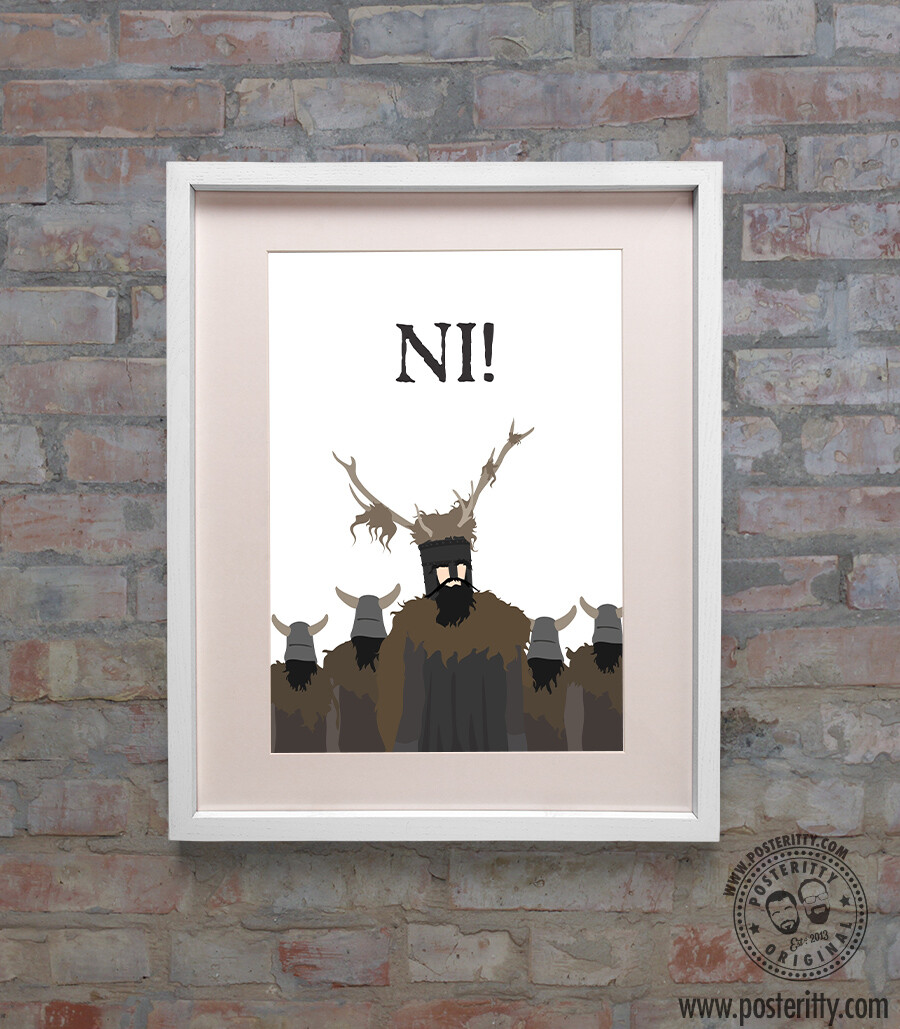 'NI' - Holy Grail - Monty Python Quote Print Poster Design Knights ...