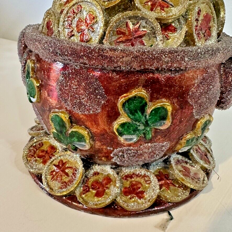Christopher Radko Feather Tree Luck Irish Pot Of Gold St Patricks Day ...