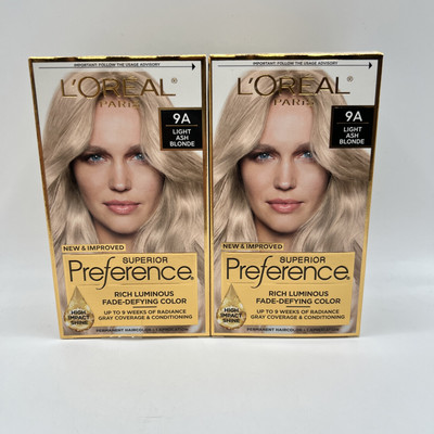 L'Oreal Paris Superior Preference Hair Color 9A Light Ash Blonde 2 Pack ...