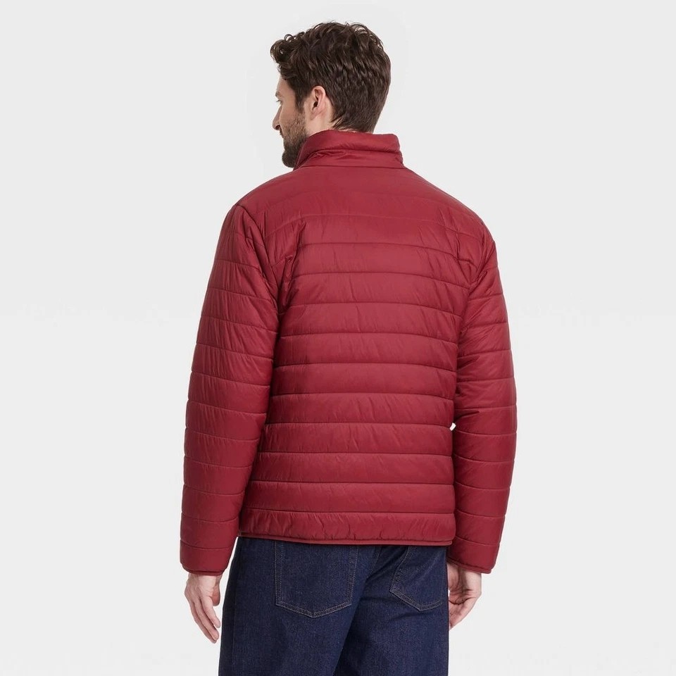 Men's Jacket GOODFELLOW & CO Lightweight Puffer Maroon SIZE LARGE | eBay