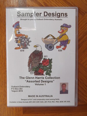 Glenn Harris Embroidery Design CD - Assorted Designs Volume 1 | eBay