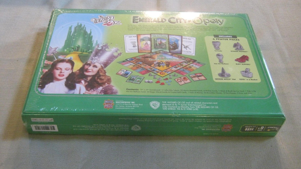 The Wizard of Oz Emerald City Opoly Monopoly Collector's Edition Game ...
