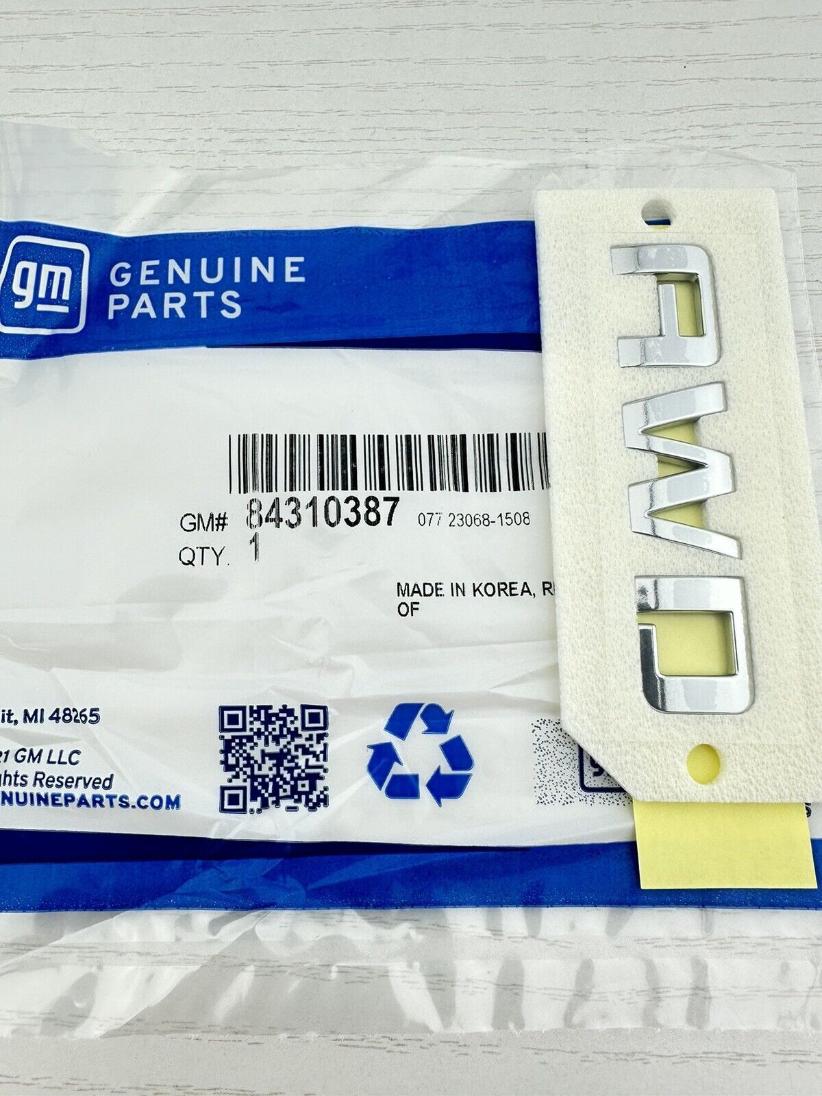 09-23 CHEVY TRAVERSE EQUINOX AWD REAR LIFTGATE EMBLEM 15239124 23463274 ...