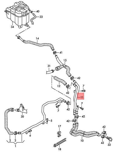 Genuine VW Touareg 7P5 7P6 Coolant Pipe 7P0121065P | eBay