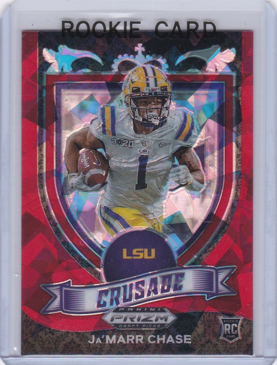 JA'MARR CHASE ROOKIE CARD 2021 Jamarr Football RARE RED CRACKED ICE ...