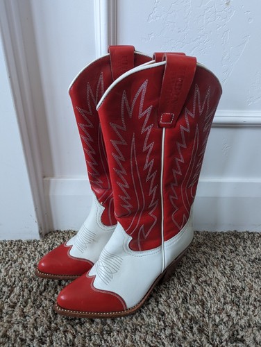 Urban Cowboy boots Red White Leather trademark paramount pictures made ...