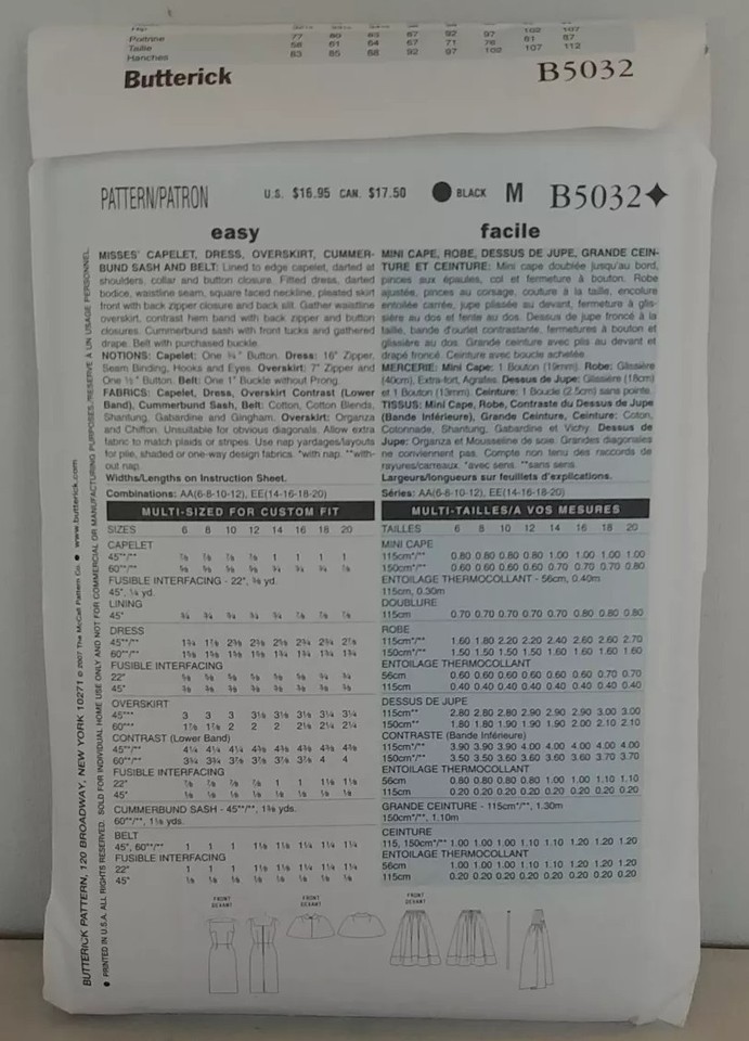 Butterick Retro 1952 pattern B 5032 Capelet Pencil Cocktail Dress Sz 6 ...