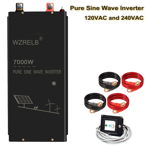 24V to 120V 240V Split Phase Pure Sine Wave Inverter 7000W Solar Wired ...