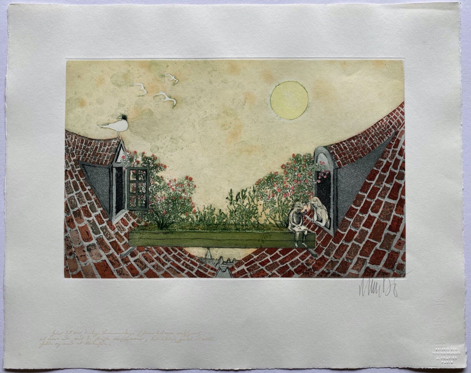 LARS BO GRAVURE SIGNÉE CRAYON HANDSIGNED ETCHING LA REINE DES NEIGES HC ...