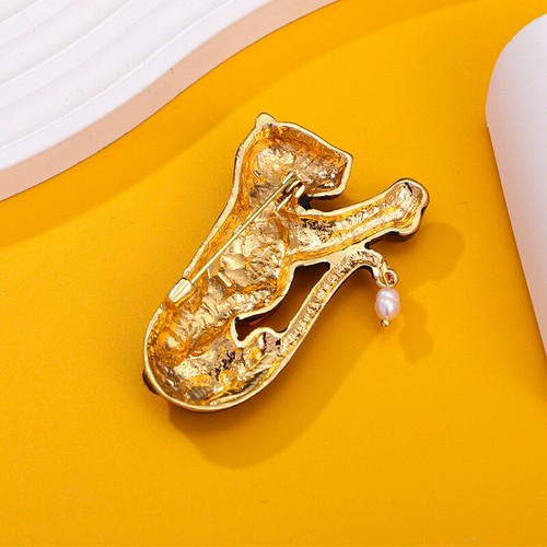 Art Deco Style Vintage Enamel Crystal Panther Brooch Badge Black ...