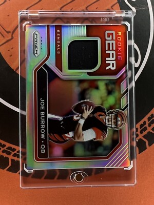 2020 Panini Prizm Joe Burrow Rookie Gear Silver Patch Rookie Card #1 ...