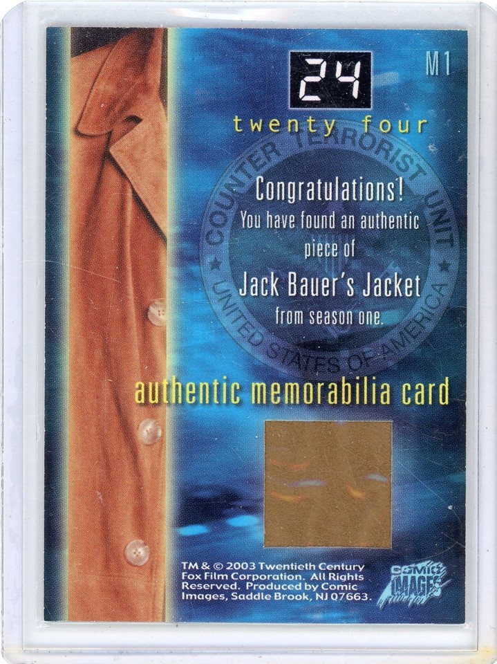 2003 COMICS IMAGES 24 JACK BAUER #M1 ACTOR-WORN JACKET | eBay