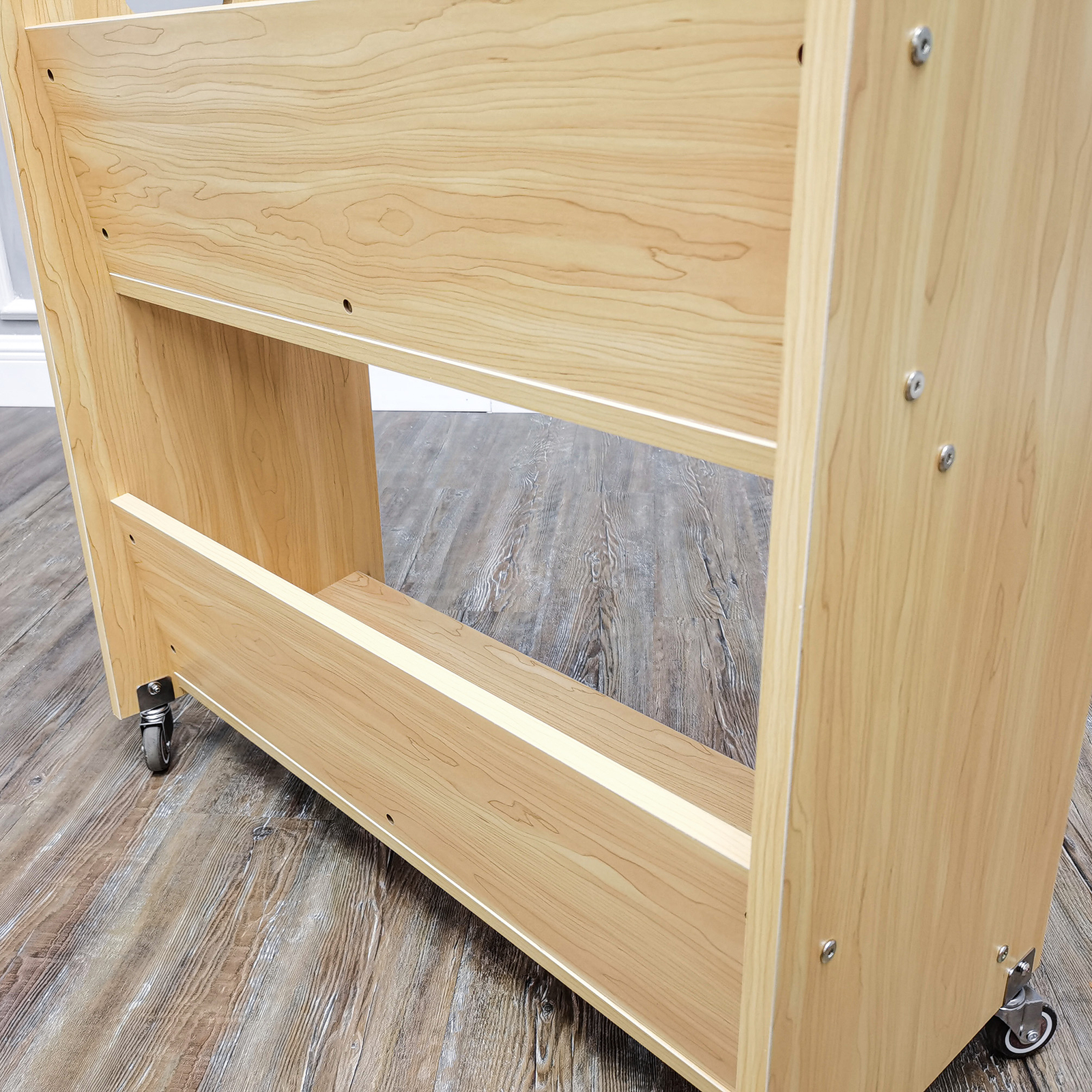 Wood (MDF) Book Cart Library Pew Cart Binder Rack Rolling Storage Cart ...