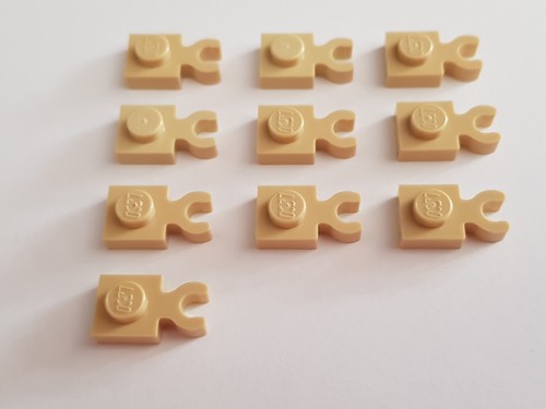 LEGO® 10 x 4085 d Platte 1 x 1 mit Vertikalclip beige 6029889 (#BC04 ...