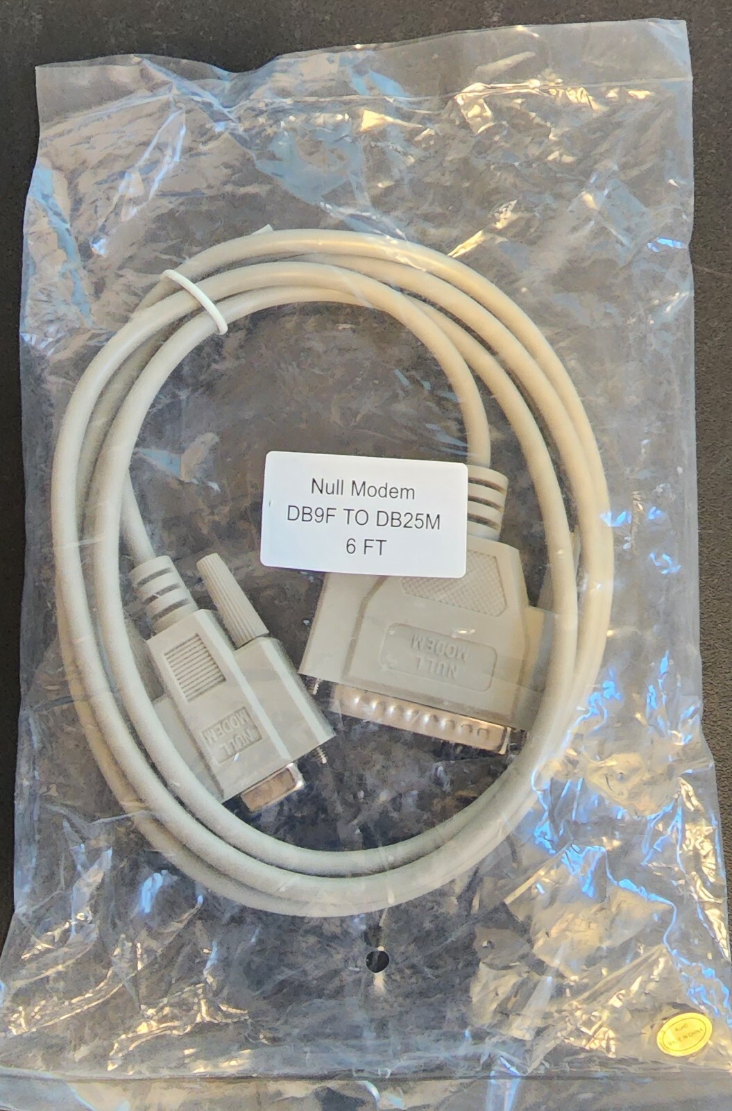 NULL MODEM - DB9F to DB25M 6' - tan | eBay