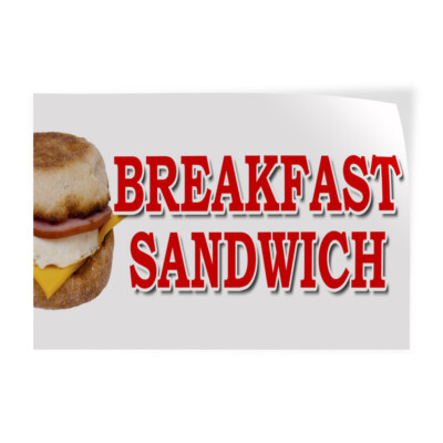 Decal Stickers Breakfast Sandwich Food Fair Truck Restaurant Store Sign ...