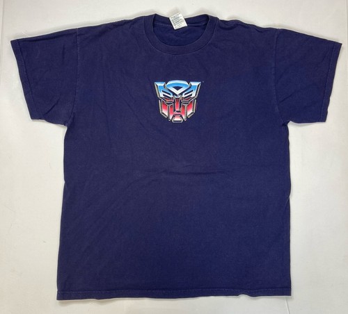 VINTAGE Transformers Logo 1999 Movie Graphic T-shirt Men Large Blue 90s ...