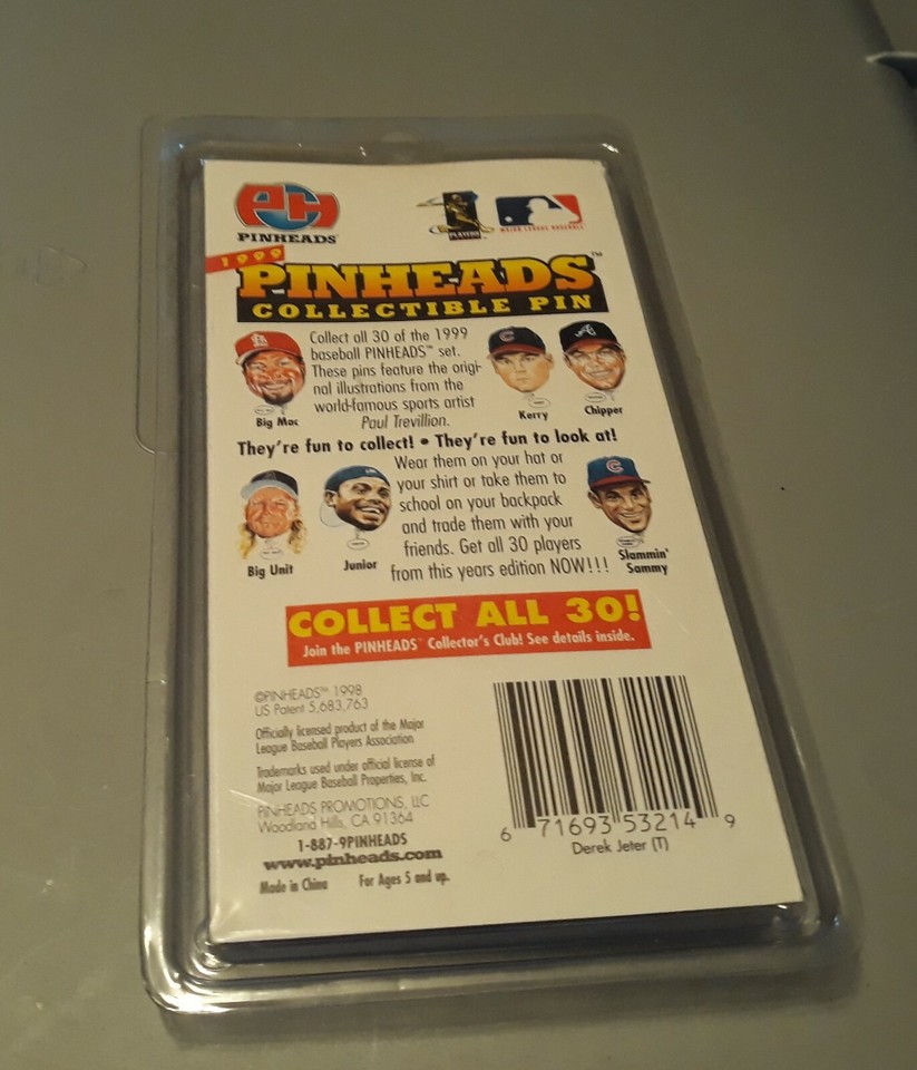 New Old Stock!! Derek Jeter * New York Yankees * Big Head Pin ...