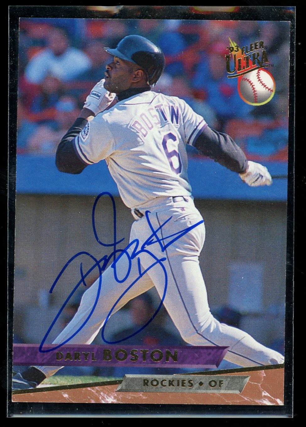 1993 Fleer Ultra DARYL BOSTON Signed Card autograph auto ROCKIES WHITE ...