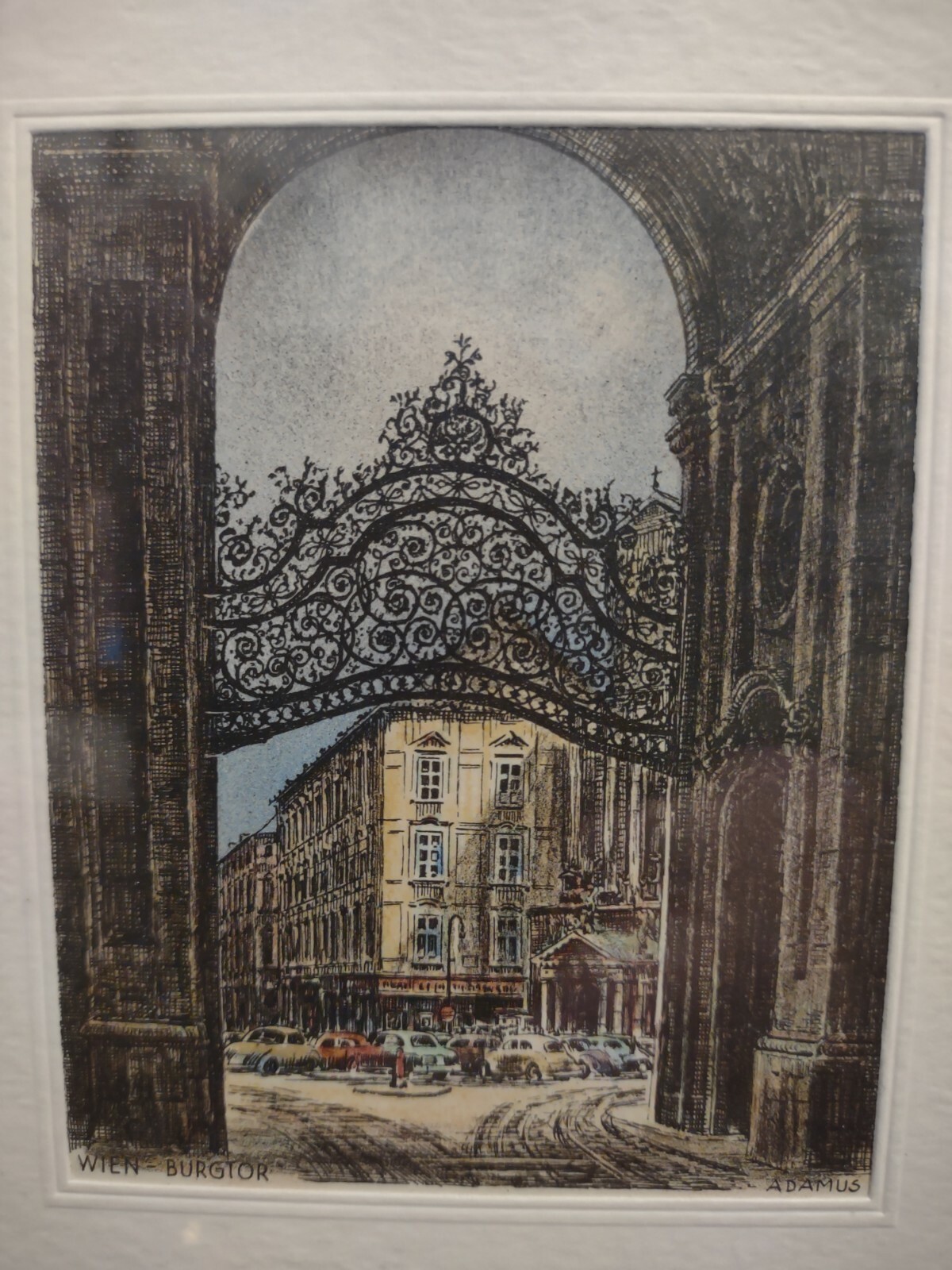 Vintage Ludwig Adamus Print Wien – Burgtor Framed Matted Signed | eBay