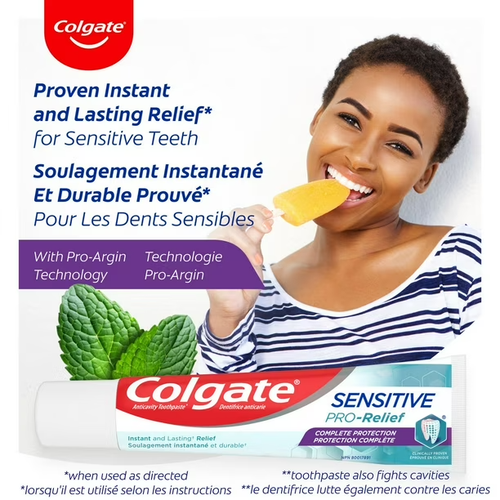6x Colgate Sensitive Pro-Relief Whitening 75ml Toothpaste with Arginine ...