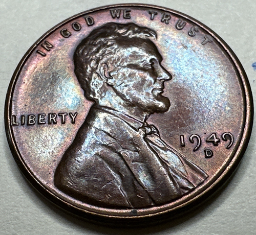 1949 D Lincoln Wheat Cent US Coin One 1c, Denver 2450X | eBay