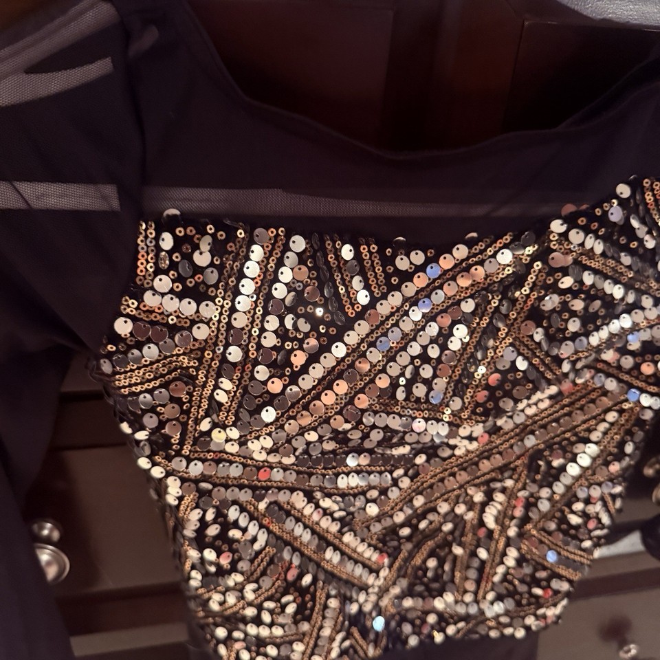 Weissman Showtime Dance SA Costume You Say Black Gold Silver Youth Sz ...