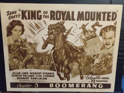 Title Card 1940 KING OF THE ROYAL MOUNTED chap 3 Allan Lane Lita Conway ...