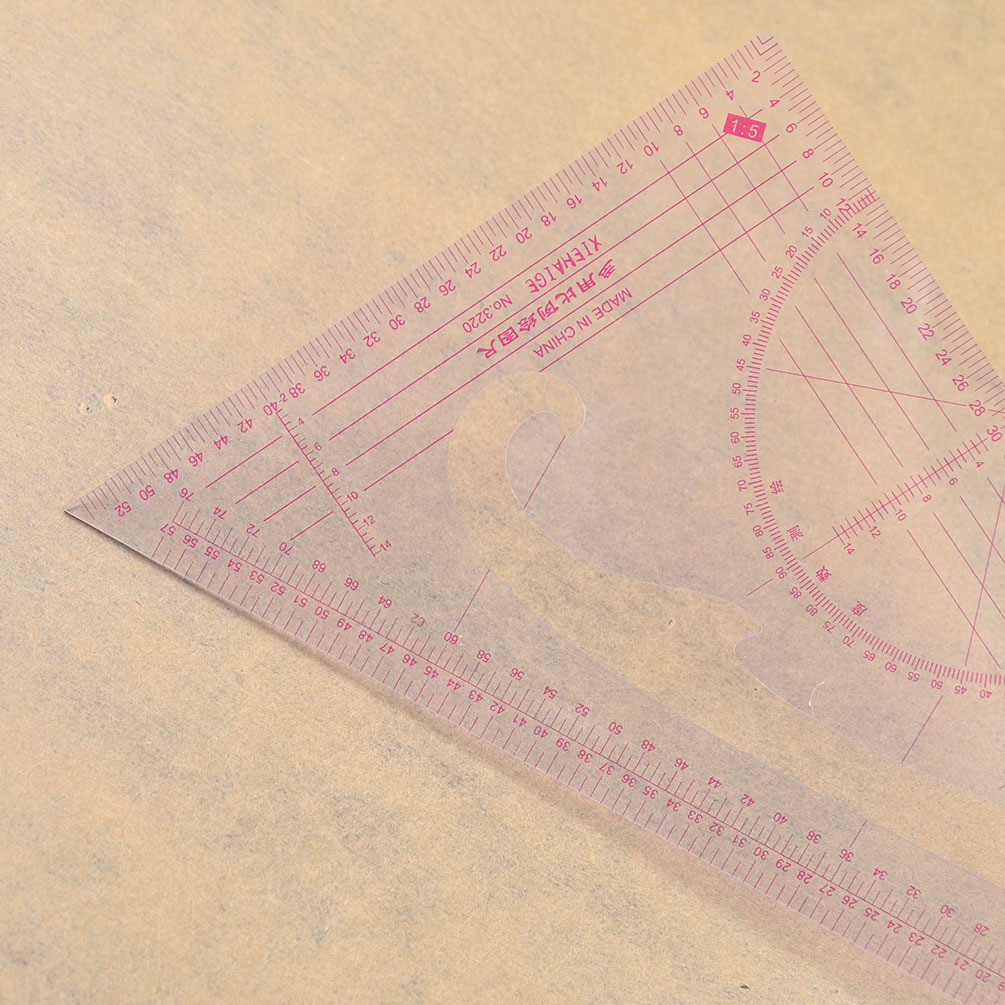 Plastic Measure Clothes Ruler 90 Degree Triangle Scale 1:3 1:4 1:5 ...