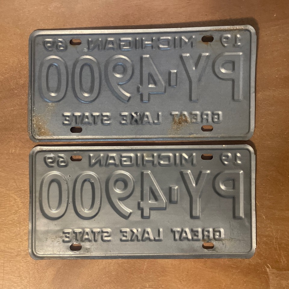 1969 Michigan License Plate Pair # PY-4900 | eBay