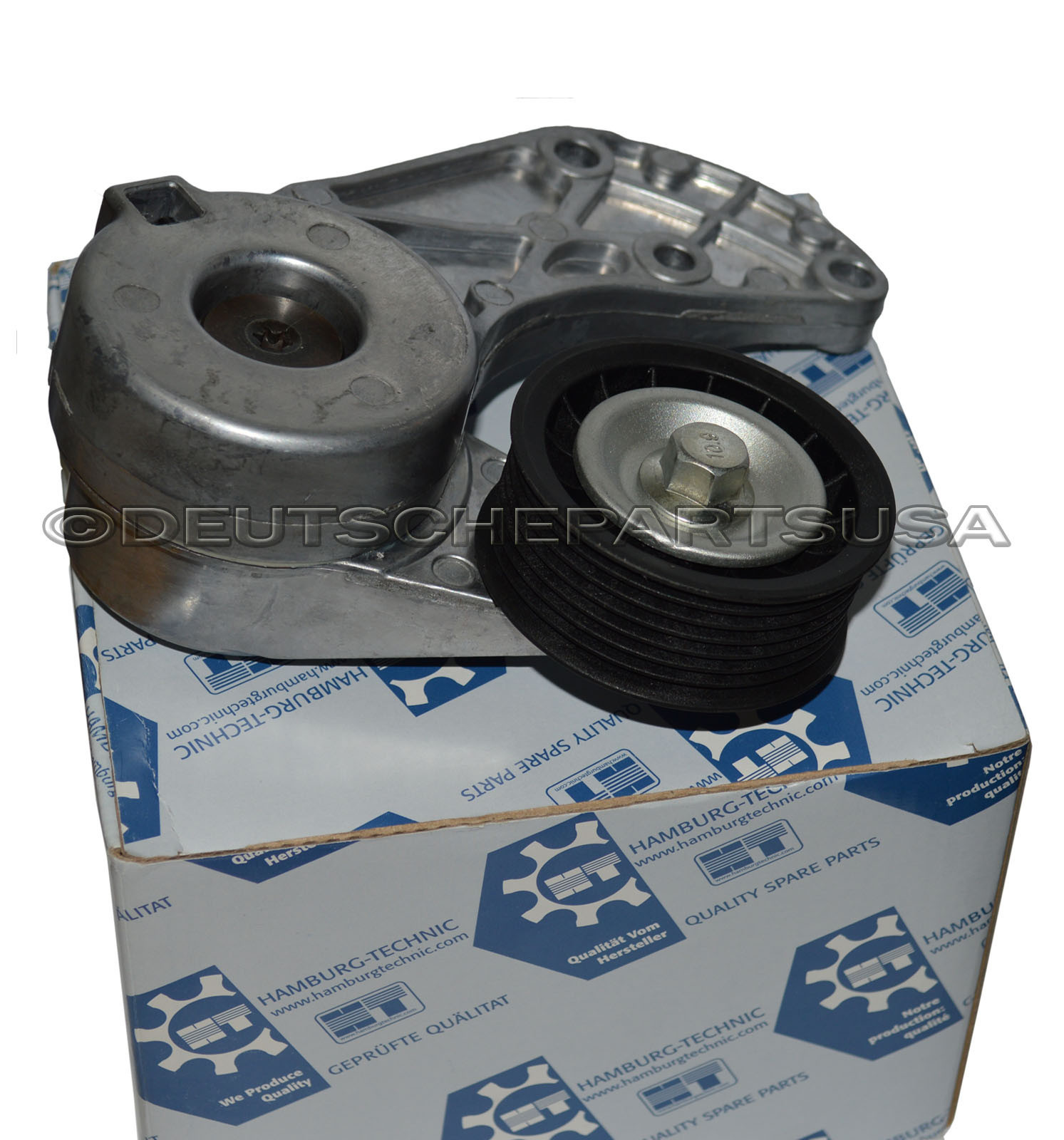 PORSCHE Cayenne Acc. Belt Tensioner Assy. with Roller + Belt ...