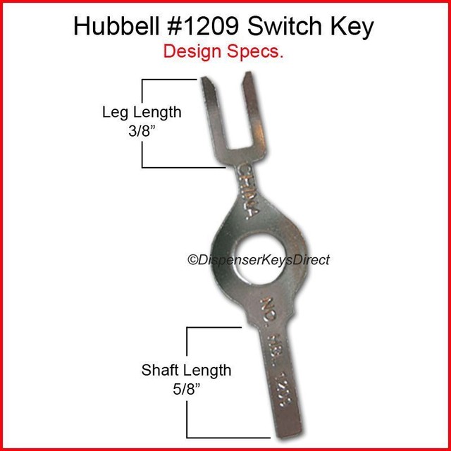 Hubbell #1209 Tamper Proof Electrical Switch Key 5 Each for sale online ...