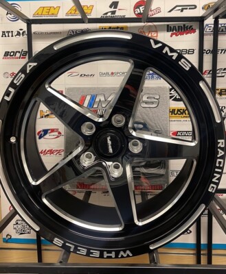 VMS Black Star 5 Spoke 17x10 5x114.3 Drag Racing Wheels For 05 23 ...