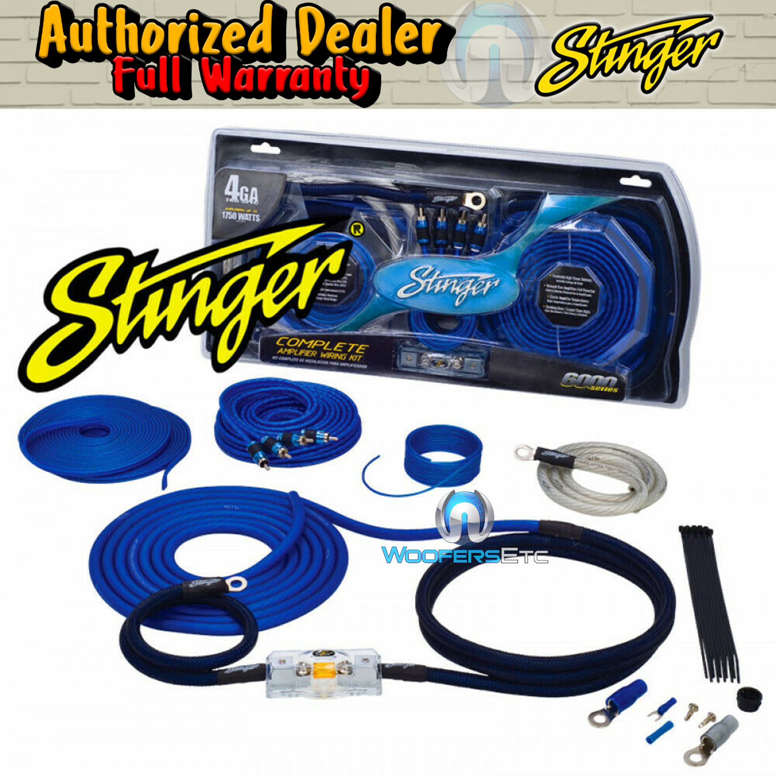 STINGER SK6641 4 GAUGE GA 6000 AMP RCA WIRE POWER AMPLIFIER ...